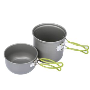 g4free 2/4/13 pcs camping cookware mess kit hiking backpacking picnic cooking bowl non stick pot knife spoon set