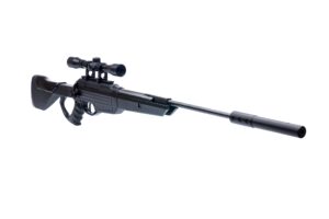 barra pellet guns for adults - air rifle for hunting, scope included, fires .177 caliber pellets, break barrel spring piston (black tpr 1300 fps)