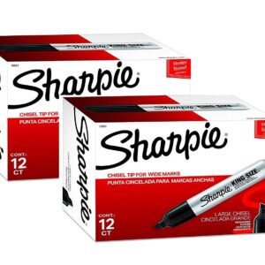 Sharpie Chisel Tip Pro Permanent Markers, King Size Black, 24-Count