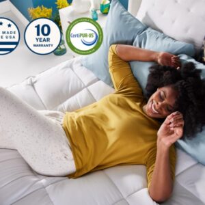 Sleep Innovations Dual Layer 4 Inch Memory Foam Mattress Topper, King Size, Ultra Soft Support, 3 Inch Cooling Gel Memory Foam Plus 1 Inch Fluffy Pillow Top Cover