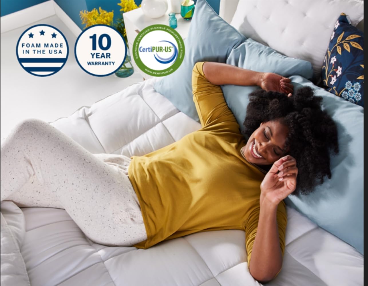 Sleep Innovations Dual Layer 4 Inch Memory Foam Mattress Topper, King Size, Ultra Soft Support, 3 Inch Cooling Gel Memory Foam Plus 1 Inch Fluffy Pillow Top Cover