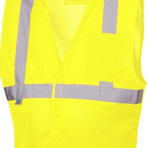 Pyramex RVHL2510BRDL RVHL25 Series Vest Hi-Vis Lime with 5 point DRing - Size Large