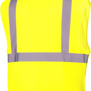 Pyramex RVHL2510BRDL RVHL25 Series Vest Hi-Vis Lime with 5 point DRing - Size Large