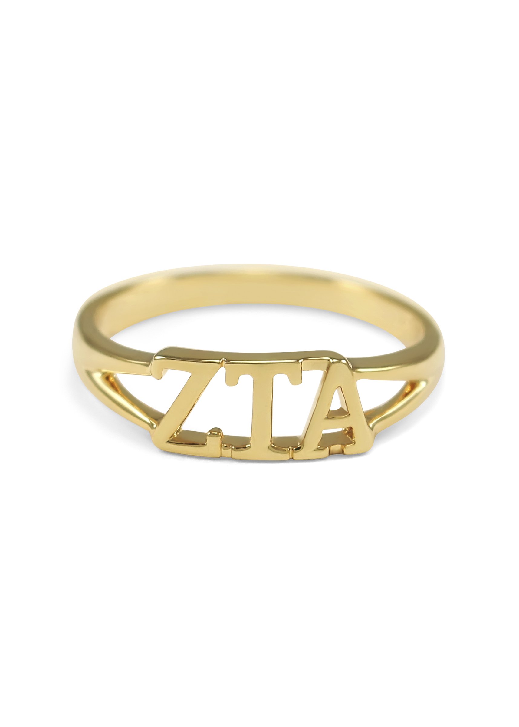 The Collegiate Standard Zeta Tau Alpha 14k Gold Plated Sorority Ring with Greek letters (5.0)