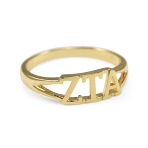 The Collegiate Standard Zeta Tau Alpha 14k Gold Plated Sorority Ring with Greek letters (5.0)