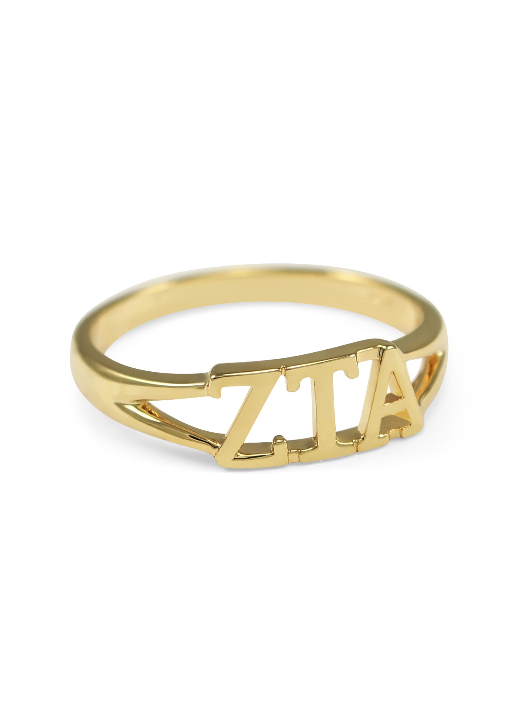 The Collegiate Standard Zeta Tau Alpha 14k Gold Plated Sorority Ring with Greek letters (5.0)