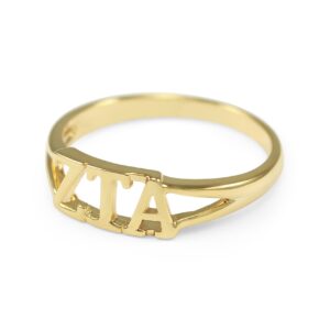 The Collegiate Standard Zeta Tau Alpha 14k Gold Plated Sorority Ring with Greek letters (5.0)