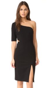 jill jill stuart women's one shoulder dress with side cut out, black, 0