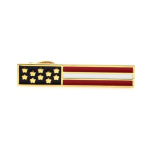 mendepot american flag tie clip usa flag tie bar in gift box men patriotic flag clasp (gold)