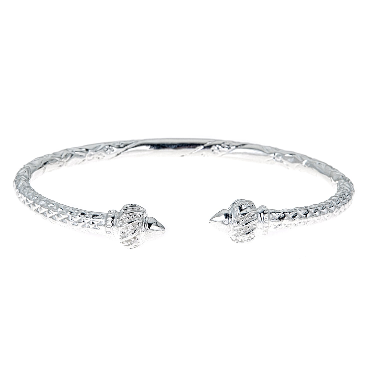 Better Jewelry Ridged Arrow .925 Sterling Silver West Indian Bangle (40 grams) (8)