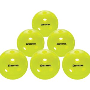 Gamma Photon Indoor Pickleballs Pack of 6, USAPA Approved, High-Visibility, Durable and Ultra-Balanced