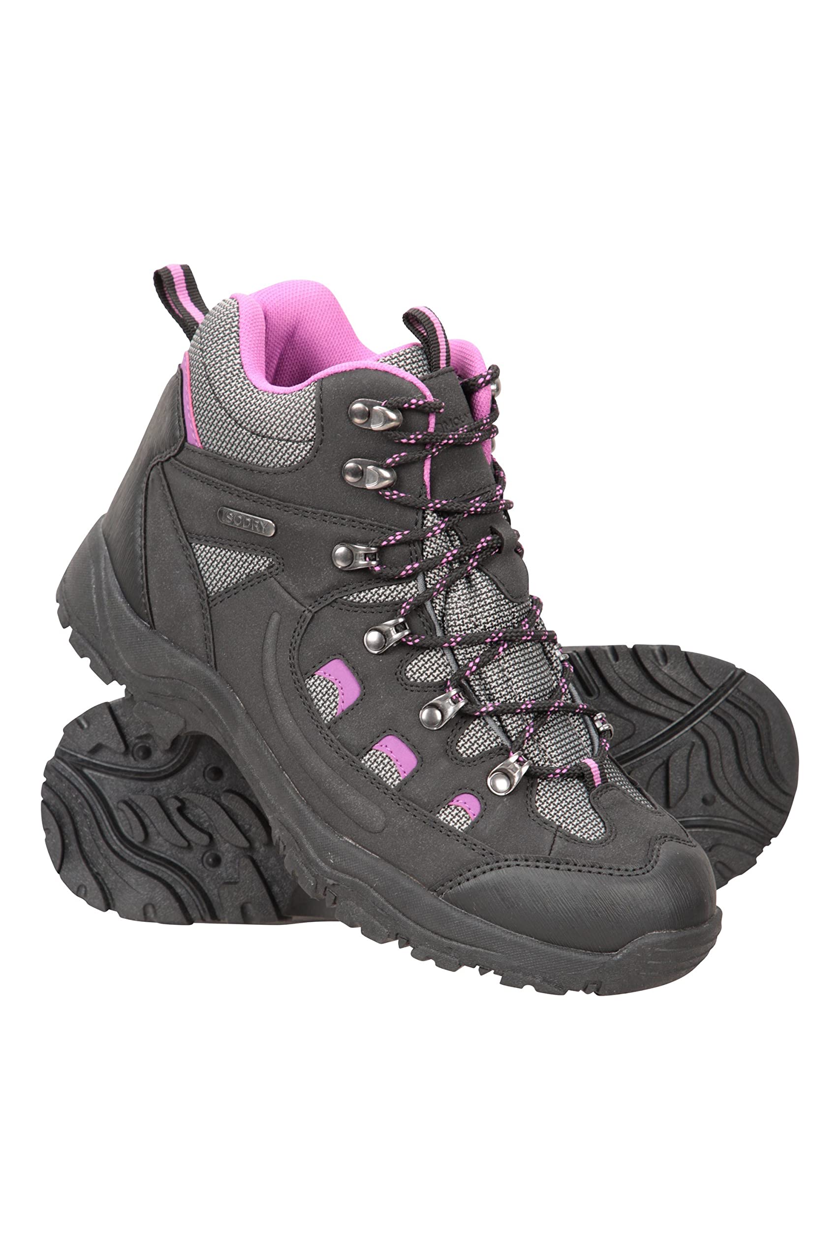 Mountain Warehouse Adventurer Womens Waterproof Hiking Boots Black Womens Shoe Size 6 US