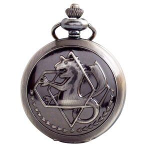 boshiya fullmetal alchemist pocket watch with chain vintage quartz pocket watch for cosplay accessories anime merch