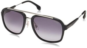 carrera men's ca133/s pilot sunglasses, matte black ruthenium/dark gray gradient, 57 mm