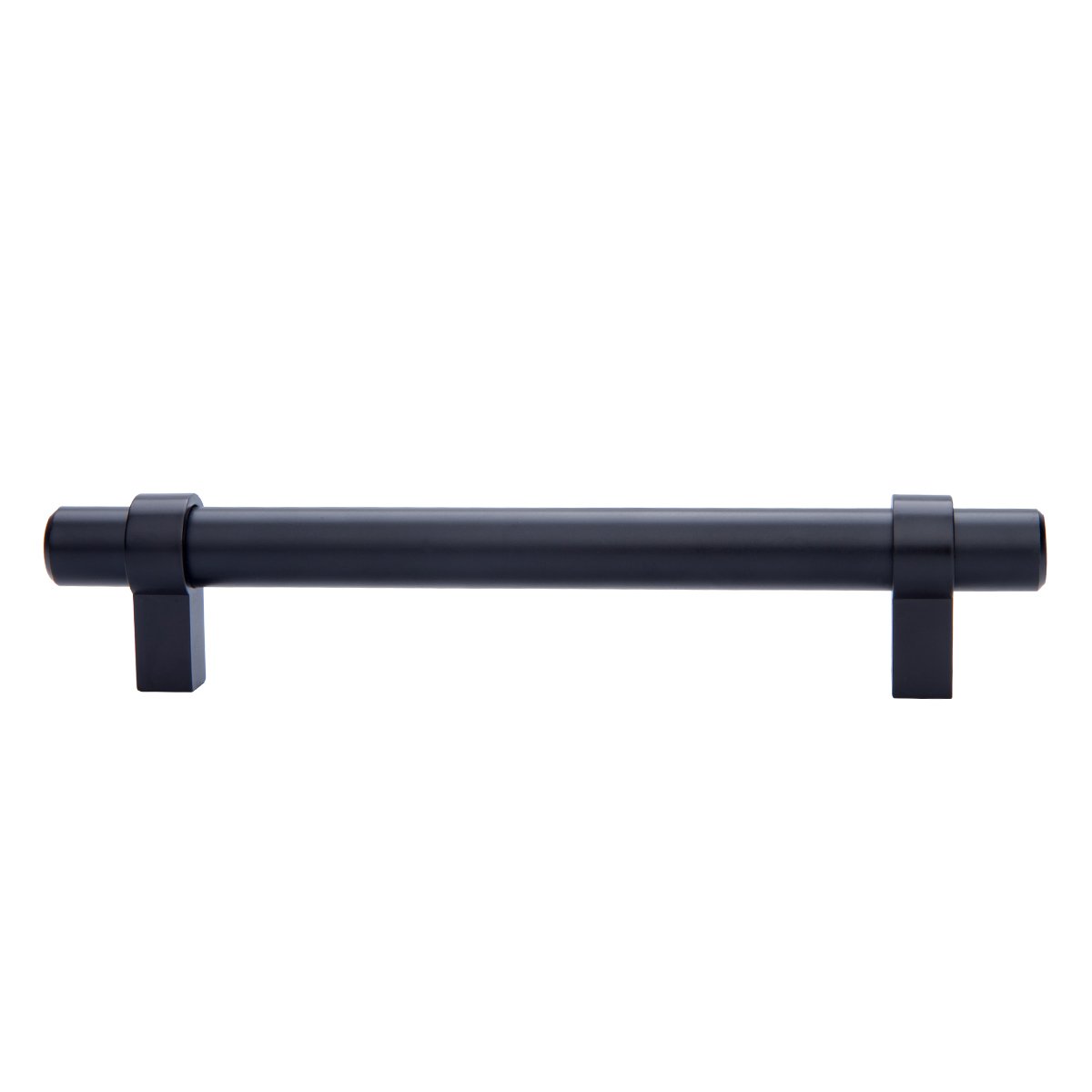 Amazon Basics Straight Bar Cabinet Handle, 6.63-inch Length (5-inch Hole Center), Flat Black, 10-Pack