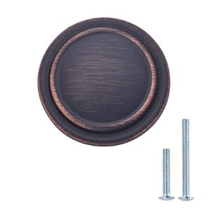 amazon basics straight top ring cabinet knob, 1.25-inch diameter, oil rubbed bronze, 25-pack