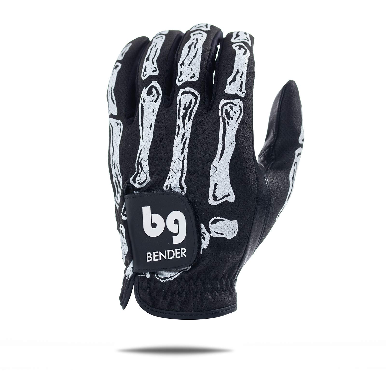 BG Bender Golf Glove | Wear On Left | (Black Bones, Mens XL)