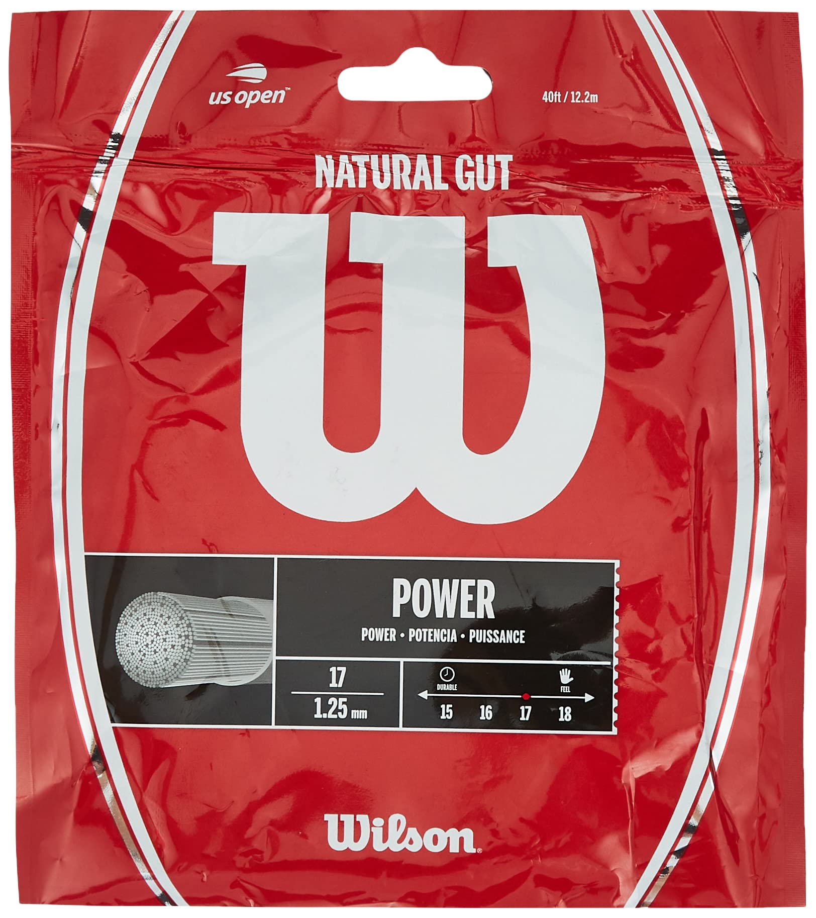 Wilson Natural Gut 17 Tennis String - Set, White