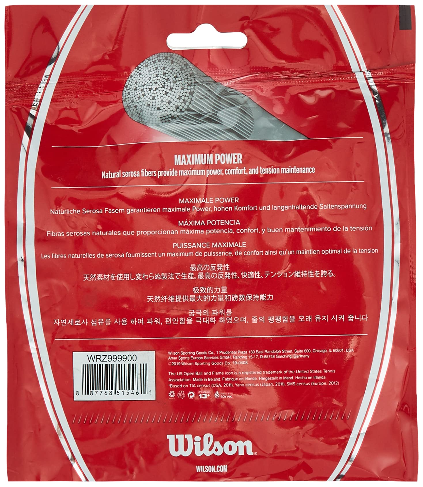 Wilson Natural Gut 17 Tennis String - Set, White