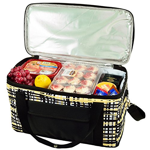 Picnic at Ascot 42 Can Capacity Semi Rigid Collapsible Leakproof Cooler- Designed & Quality Approved in The USA - Yellow/Black