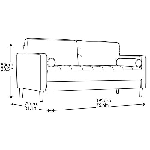 Lifestyle Solutions Sofa, 75.6" W x 31.1" D x 33.5" H, Heather Gray