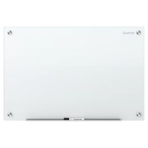 quartet non-magnetic glass dry erase white board, 6' x 4' whiteboard, infinity frameless mounting, white surface (g7248nmw)