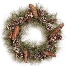 gluckstein home snowy pine wreath - starry starry night (20" wide)