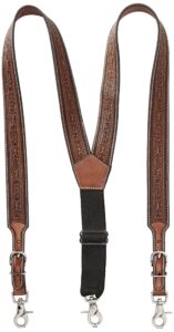 nocona belt co. men's detail tool leather suspender, tan, x-large