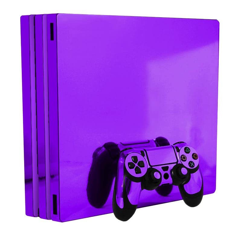 Purple Chrome Mirror - Vinyl Decal Mod Skin Kit by System Skins - Compatible with PlayStation 4 Pro Console