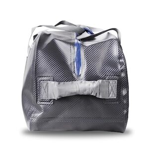 Mustad Dry Duffle Bag 50L, Water-Resistant 500-Denier Tarpaulin, Zippered Main Compartment, Adjustable Shoulder Straps, Grey/Blue