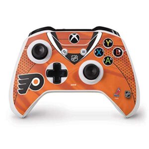 skinit decal gaming skin compatible with xbox one s controller - officially licensed nhl philadelphia flyers jersey design