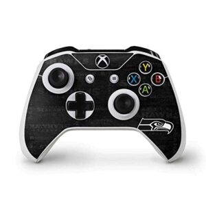 skinit decal gaming skin compatible with xbox one s controller - officially licensed nfl seattle seahawks black & white design