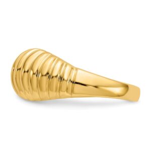 Jewels By Lux 14K Yellow Gold High Polished Ribbed Dome Ring