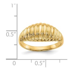 Jewels By Lux 14K Yellow Gold High Polished Ribbed Dome Ring