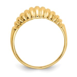 Jewels By Lux 14K Yellow Gold High Polished Ribbed Dome Ring