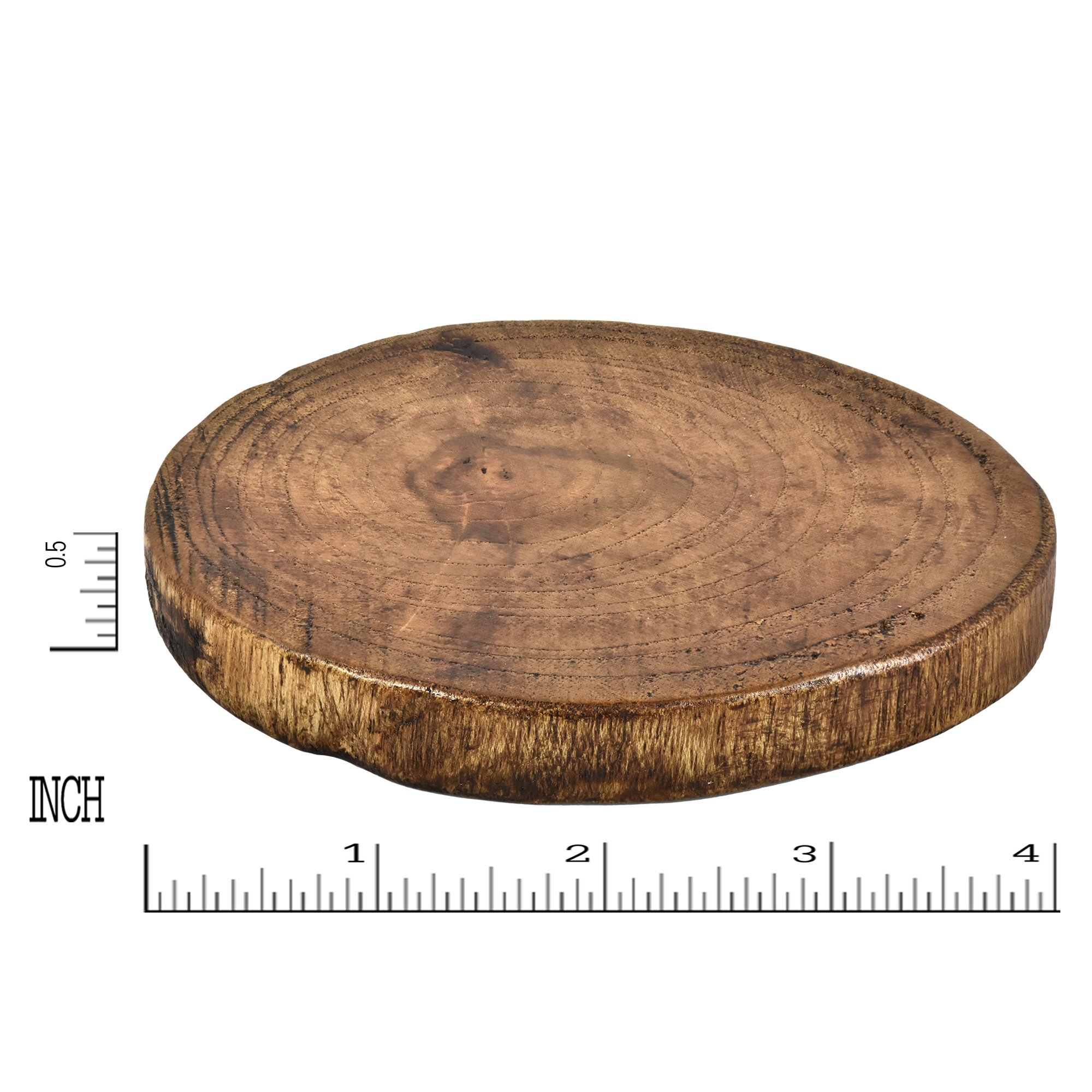 Teak Wood Natural Tree Bark Coaster Set of 5