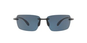 costa del mar mens gulf shore rectangular sunglasses, shiny black/grey polarized-580p, 66 mm