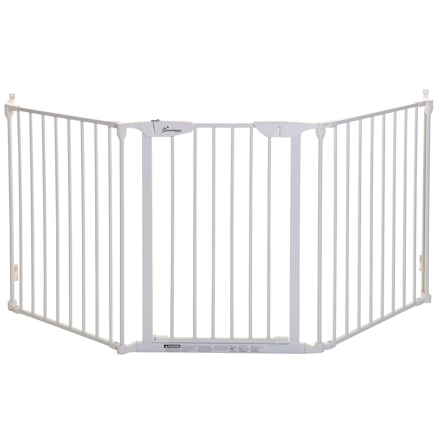 Dreambaby Newport Adapta Baby Gate - Use at Top or Bottom of Stairs - for Straight, Angled or Irregular Shaped Openings (White)