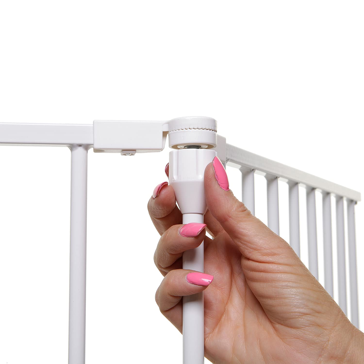 Dreambaby Newport Adapta Baby Gate - Use at Top or Bottom of Stairs - for Straight, Angled or Irregular Shaped Openings (White)