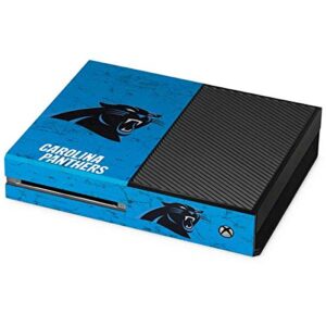 skinit decal gaming skin compatible with xbox one console - officially licensed nfl carolina panthers distressed alternate design