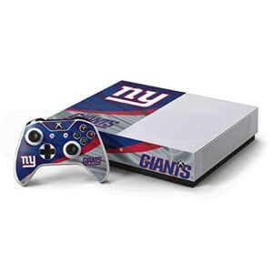 skinit decal gaming skin compatible with xbox one s console and controller bundle - officially licensed nfl new york giants design