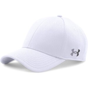 under armour men's ua curved brim stretch fit cap x-large/xx-large white