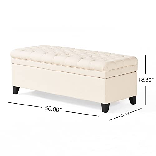 Christopher Knight Home Juliana Fabric Storage Ottoman, Beige