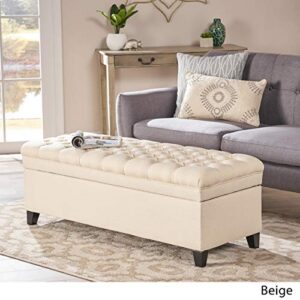 Christopher Knight Home Juliana Fabric Storage Ottoman, Beige