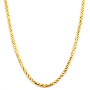 lovebling 10k yellow gold 2.5mm 18" wheat, palm chain necklace with lobster lock