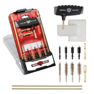 real avid pro handgun cleaning kit | premium pistol cleaning kit with brass cleaning rod, bore brushes, gun cleaning jags & gun cleaning patches | for .22 .357 9mm .38 .40 .44 & .45 caliber handguns