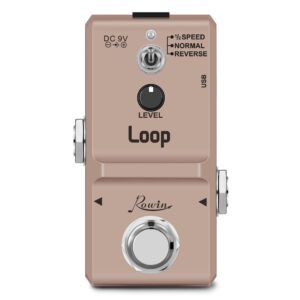 rowin looper effects pedal unlimited overdubs 10 minutes of looping, 1/2 time, and reverse