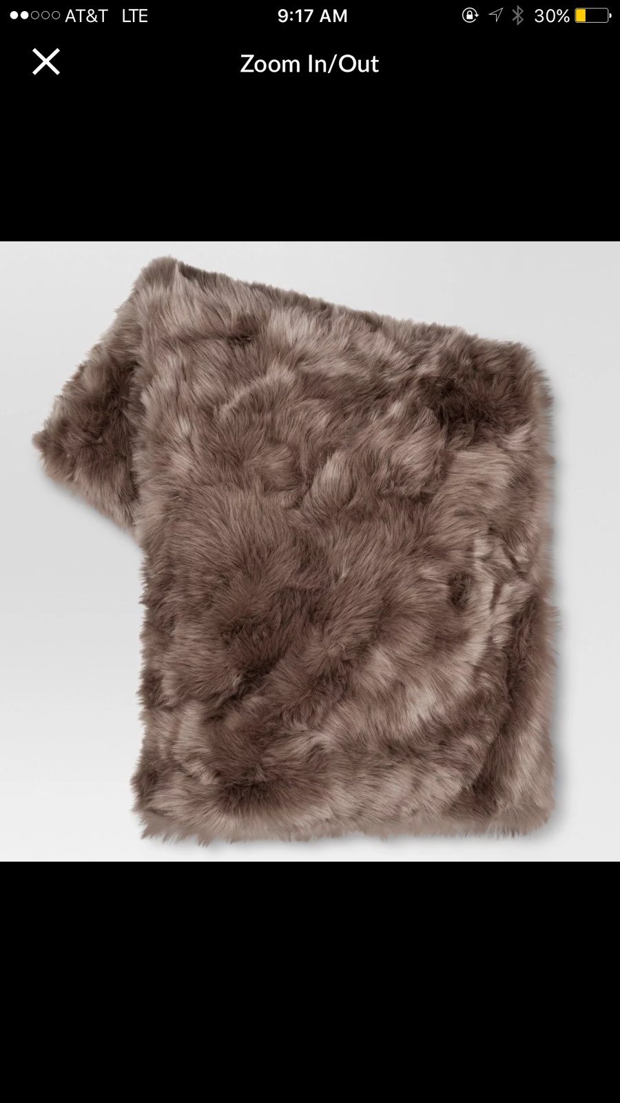 Threshold Faux Fur Throw Blanket Sable Brown (50" x 60")