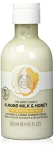 the body shop almond milk & honey soothing & caring shower cream - 250ml