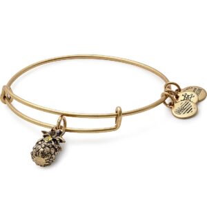 alex and ani path of symbols expandable bangle for women, pineapple charm, rafaelian gold finish, 2 to 3.5 in